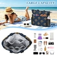 Blue Background Gold Mardi-gras Flowers Beach Bag Travel Tote Bag ...
