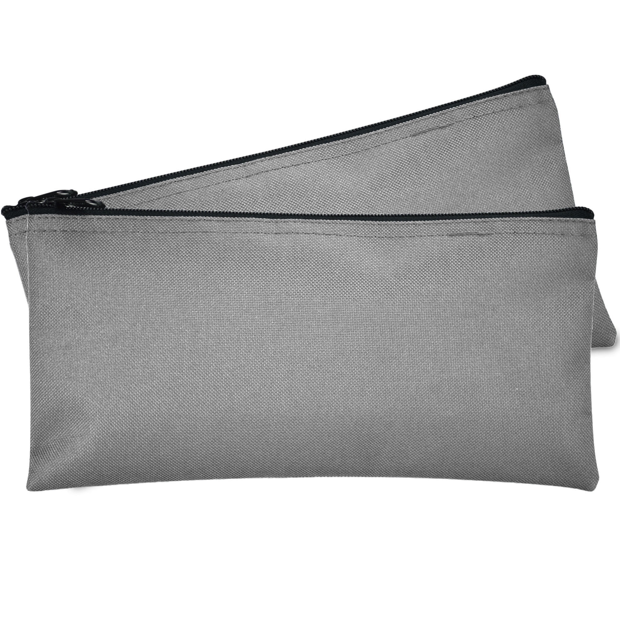 DALIX Bank Bags Money Pouch Checks Cash Utility Keys in Gray (2 Pack ...