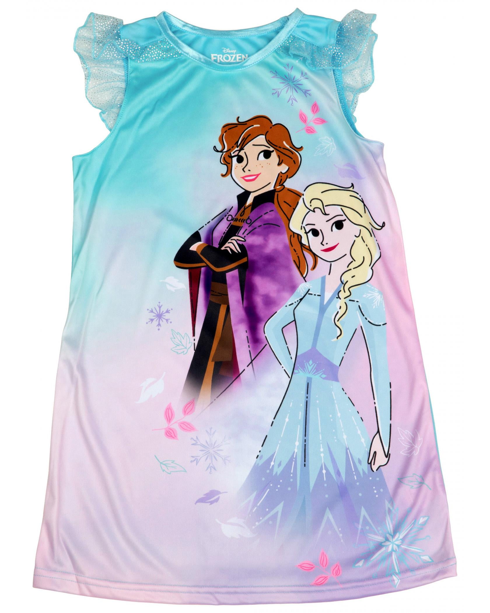 Disney Frozen Big Girls Nightgown & Sleepshirt Female, Blue, Size: 2T ...
