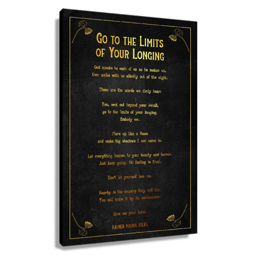 Go To The Limits of Your Longing Poem Wall Decor Rainer Maria Rilke ...