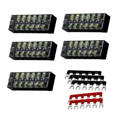 Terminal Block Strip Dual Row Wire Screw Barrier Power Terminal ...