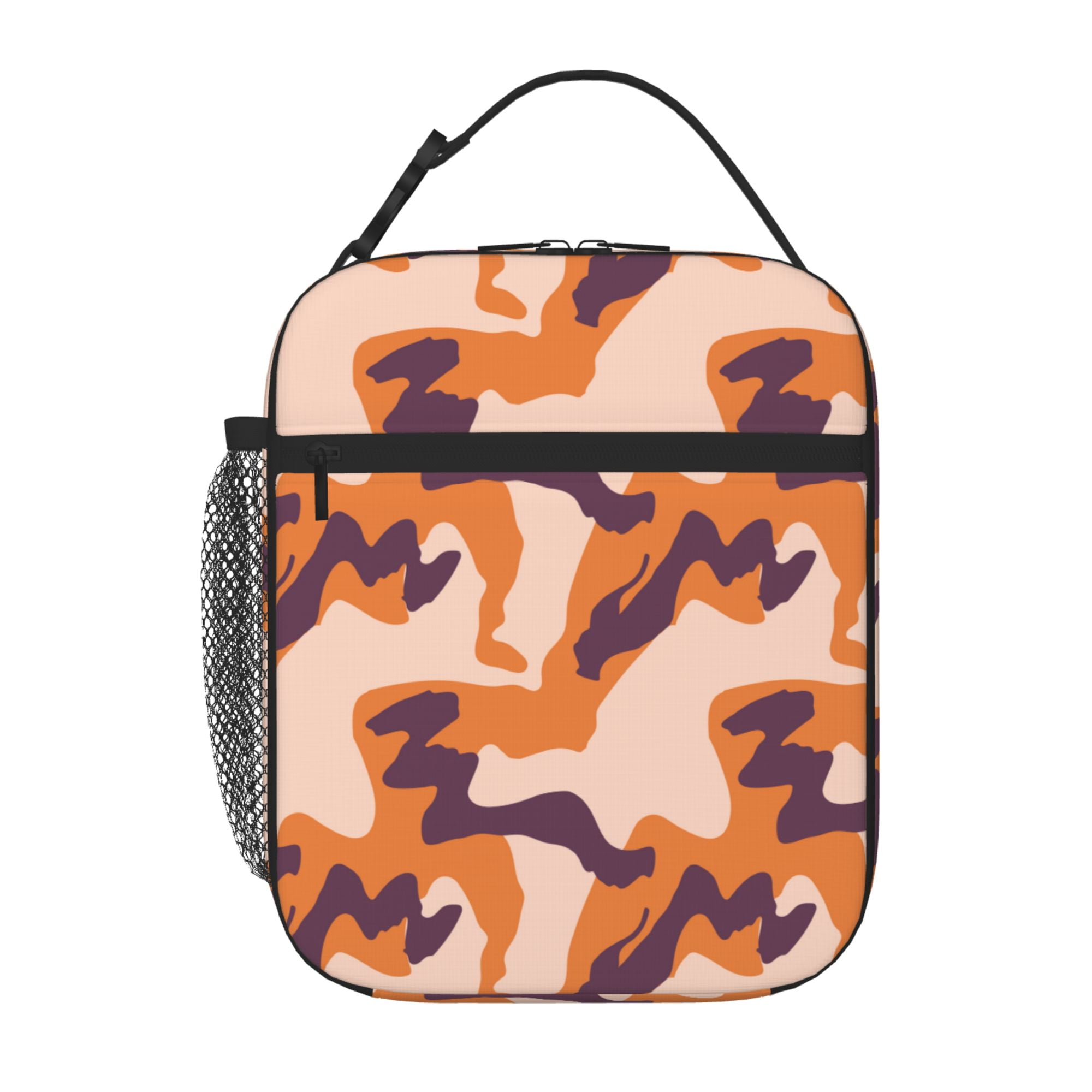 TEQUAN Portable Lunch Bag, Geometric Graffiti Orange Texture Pattern ...