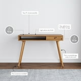 Nathan James Parker Modern Home Office Desk in Walnut Wood with Open ...