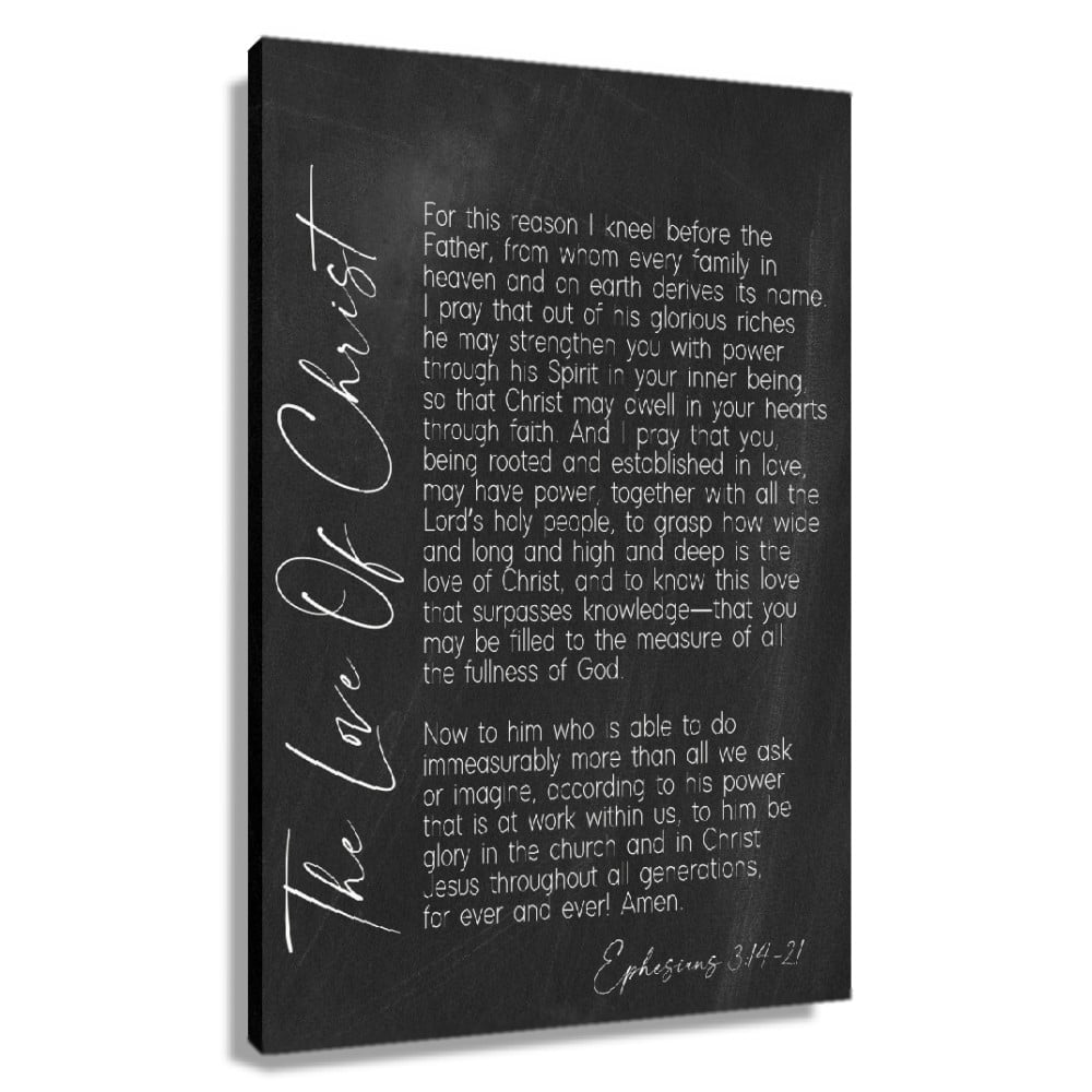 Black And White Wall Art Ephesians 314-21 Wall Art Bible Verse Poster ...