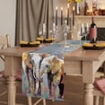 Abstract Elephants Table Runner Oil Painting Splash Modern Art ...
