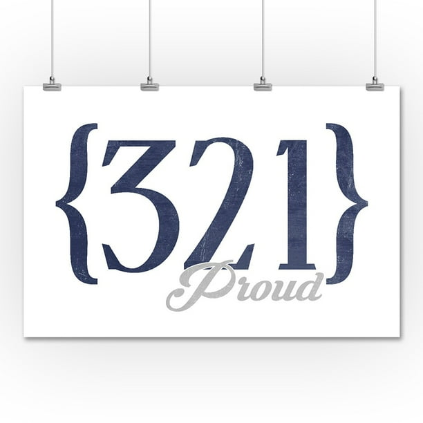 Orlando, Florida - 321 Area Code (Blue) - Lantern Press Artwork (36x54 ...