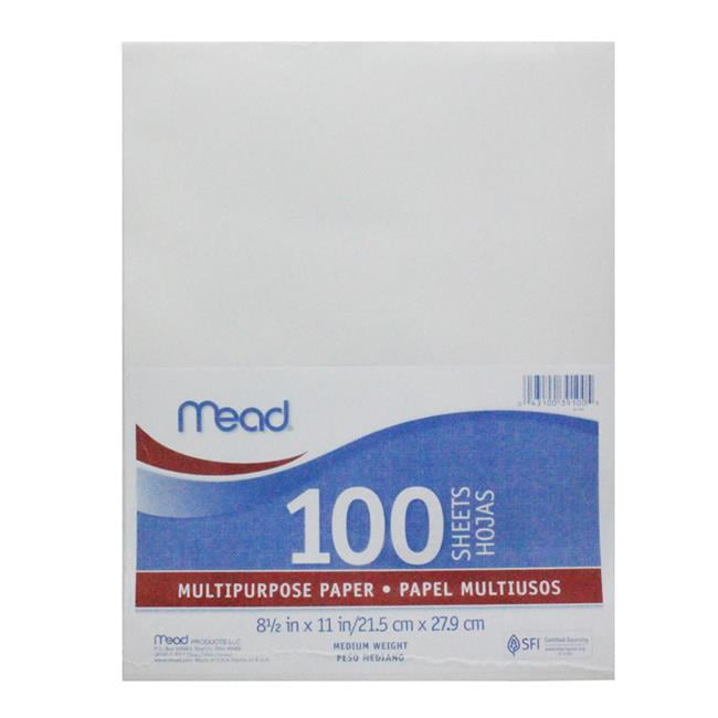 Mead MEA39100BN 8.5 x 11 in. Typing Paper - 100 Sheet - Pack of 6 ...