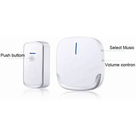 Wireless doorbell, wireless 280 m range, 58 ringtones, 4 volume levels ...