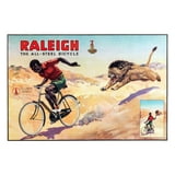 Raleigh Bicycles Vintage Advertising Print Poster 12x16 Print on Metal ...