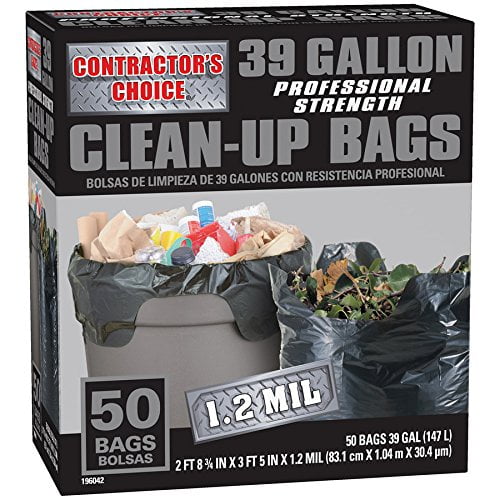 Contractor's Choice 50-Count 39-Gallon Outdoor Construction Trash Bags ...