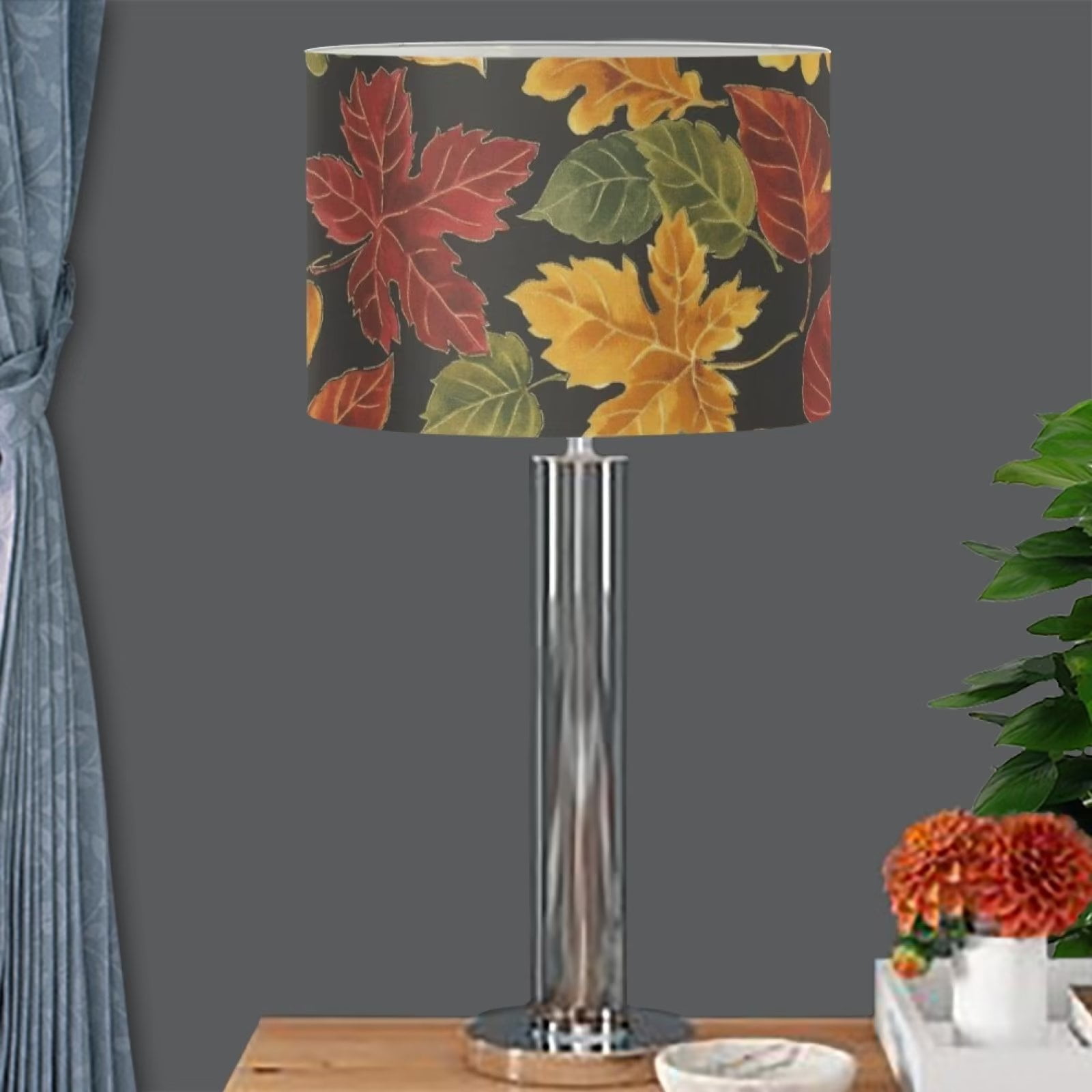 NETILGEN Fall Maple Leaf Decor Lampshade Rustic Lamp Shade Lightweight ...