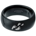 Tungsten Walking Trail Human Footprints Band Ring 8mm Men Women Comfort ...
