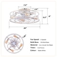 20" Caged Ceiling Fan With Lights and Remote,Adjustable 6 Fan Speeds ...