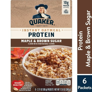 Great Value Maple & Brown Sugar Instant Oatmeal, 1.51 oz, 10 Packets ...