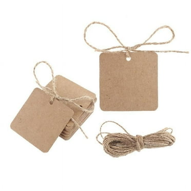 Kraft Paper Tags, 100 Pcs Square Blank Kraft Paper Gift Tags Craft Tags ...