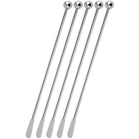 5 Pcs Cocktail Stirrers Swizzle Sticks, Metal Stirrer Stainless Mixing ...