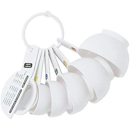 HEIBIN Kitchen Measuring Set, In White Plastic And Contains 7 Measuring ...