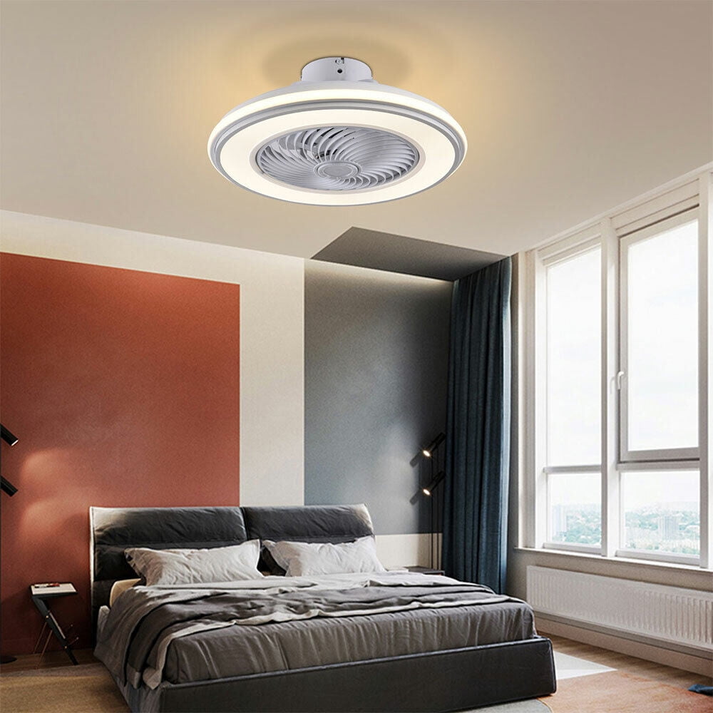 20inch LED Fan Lamp Low Profile Ceiling Fan Light Remote Dimmable Color ...