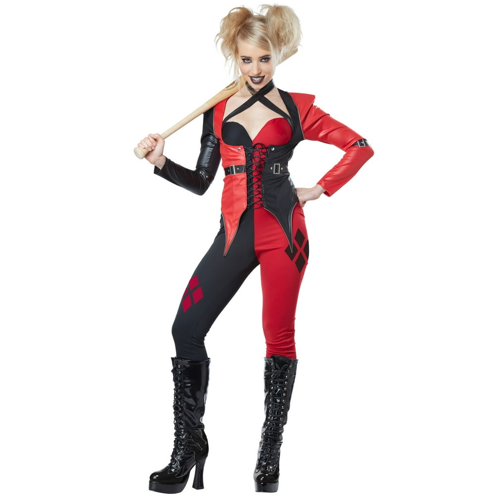 Psycho Jester Chick Adult Costume - Walmart.com - Walmart.com