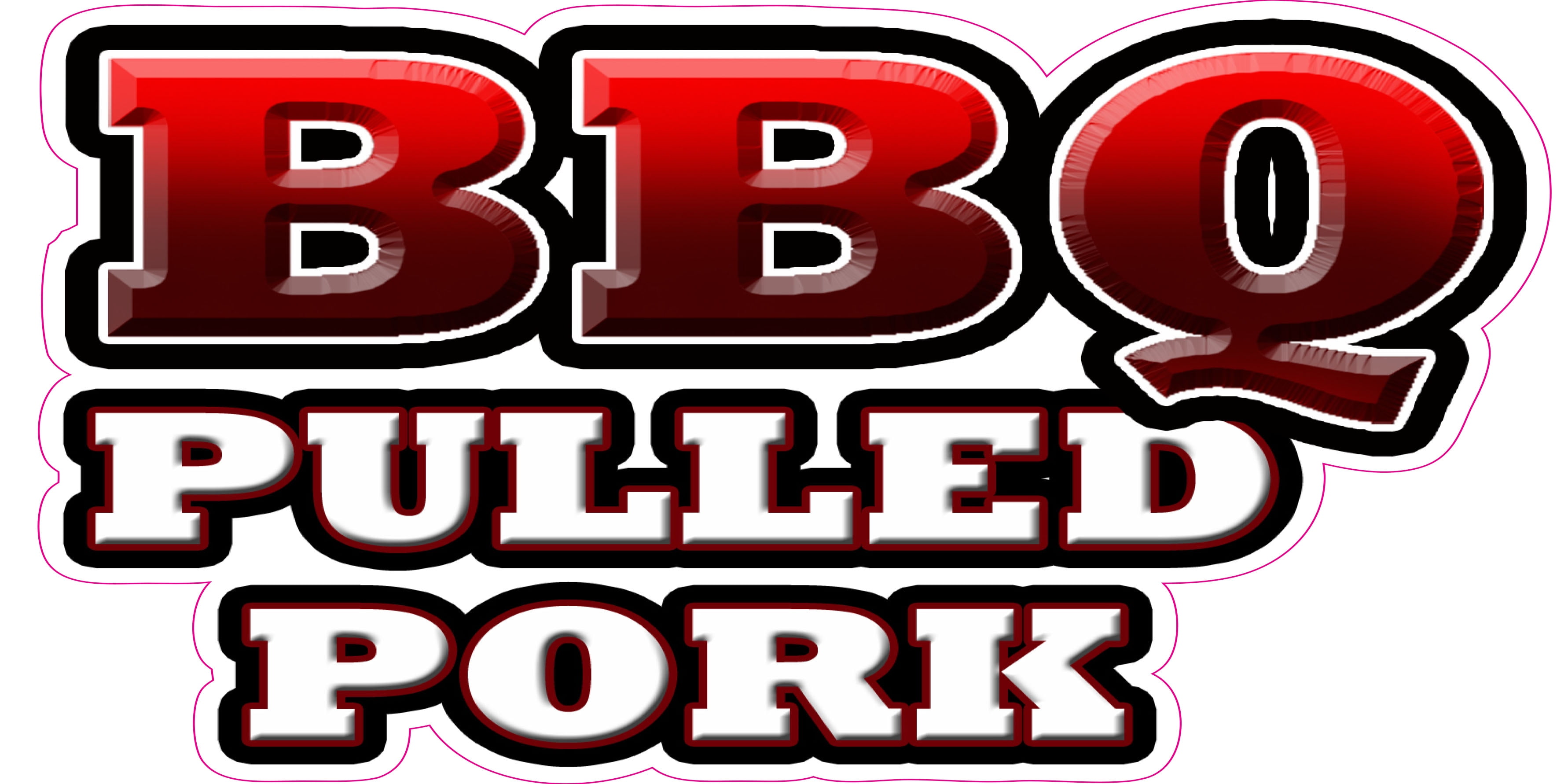 BBQ PULLED PORK Concession Decal barbeque sign trailer - Walmart.com