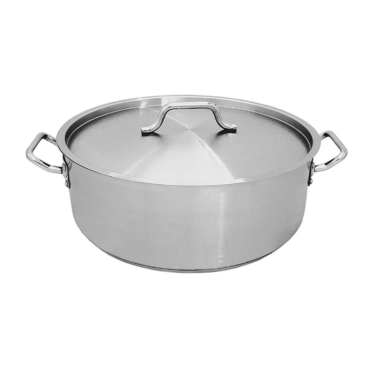Update International 25 Quart Stainless Steel Brazier Pan with Cover ...
