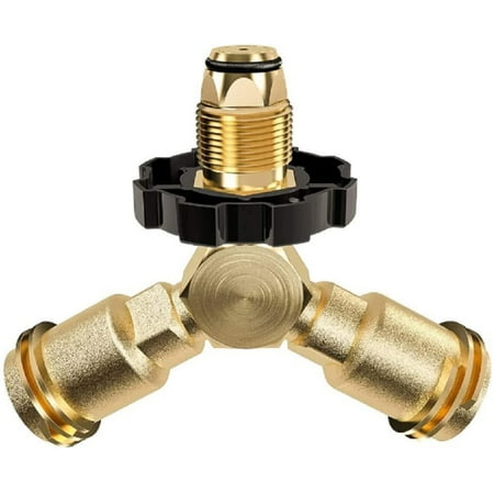 Propane Y-Splitter Tee Solid Brass, Propane Splitter Adapter with 1 ...