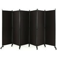 Costway 6-Panel Folding Room Divider 6FT Rolling Privacy Screen with ...