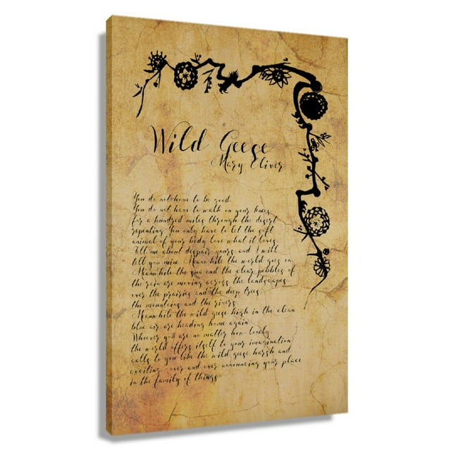 Wild Geese Poem Wall Art Mary Oliver Quote Posters for Kitchen Canvas ...