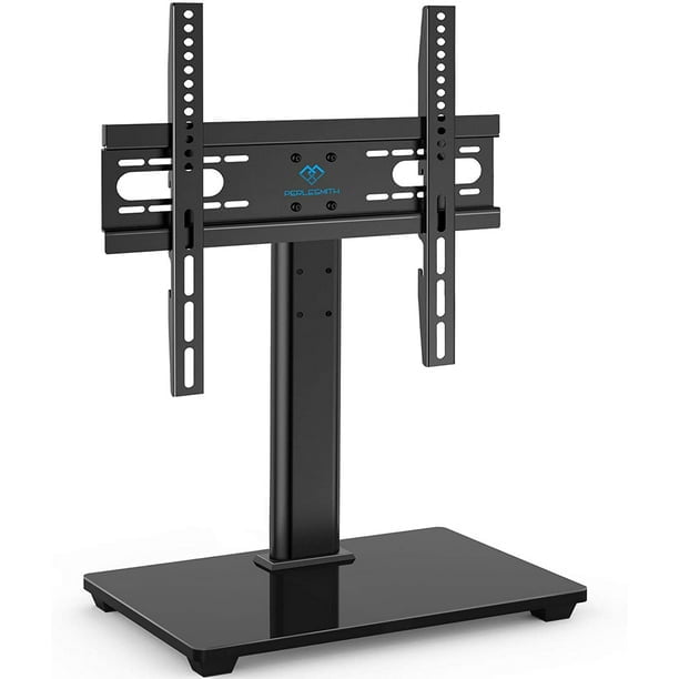 MountFTV Universal Tabletop TV Stand Base,Adjustable Height TVs Glass ...