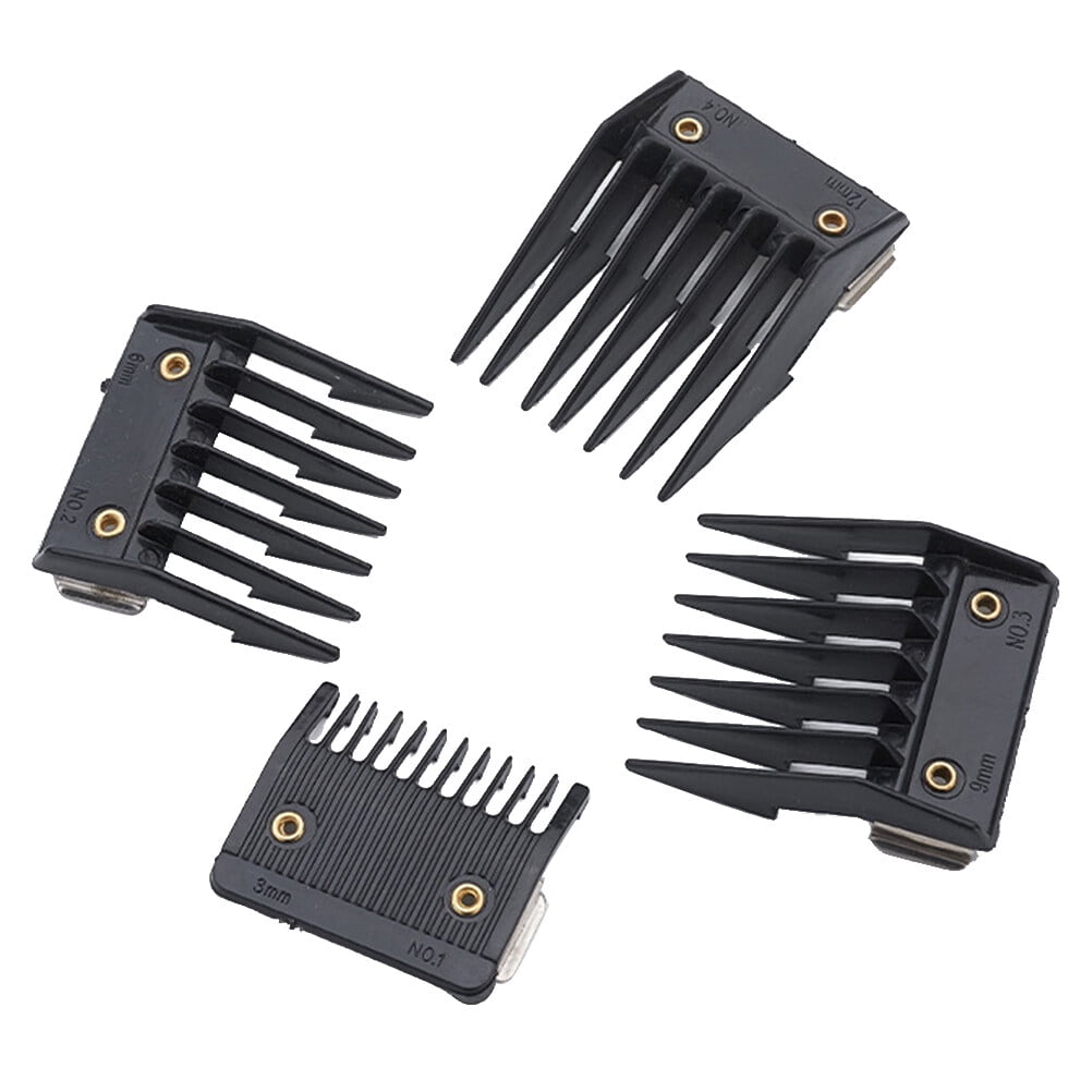 4pcs Iron Hasp Limiting Comb Professional Hair Clipper Guide Combs
