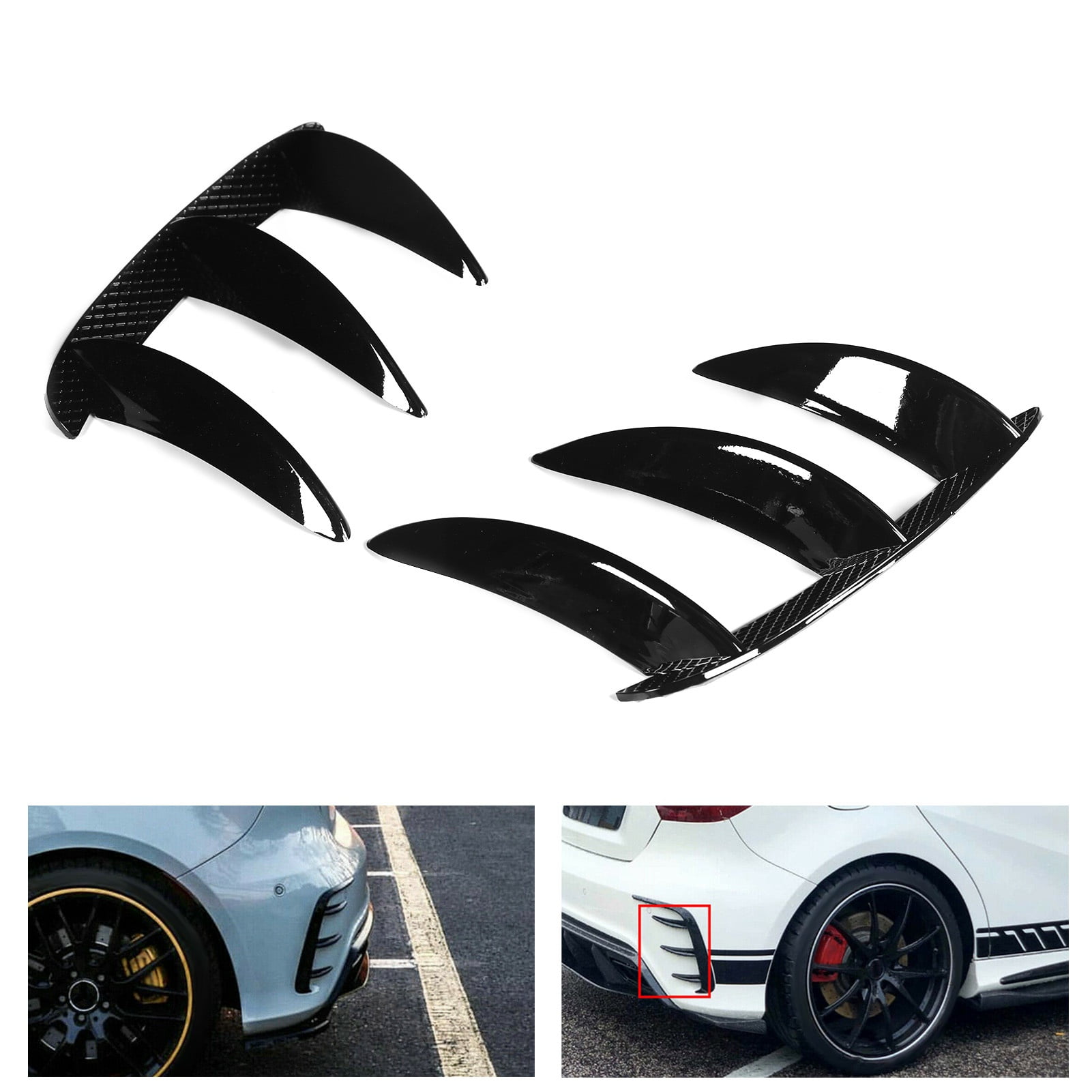 Buy Car Rear Lip Bumper Canards Vent Rear Bumper Canard Replacement Car ...