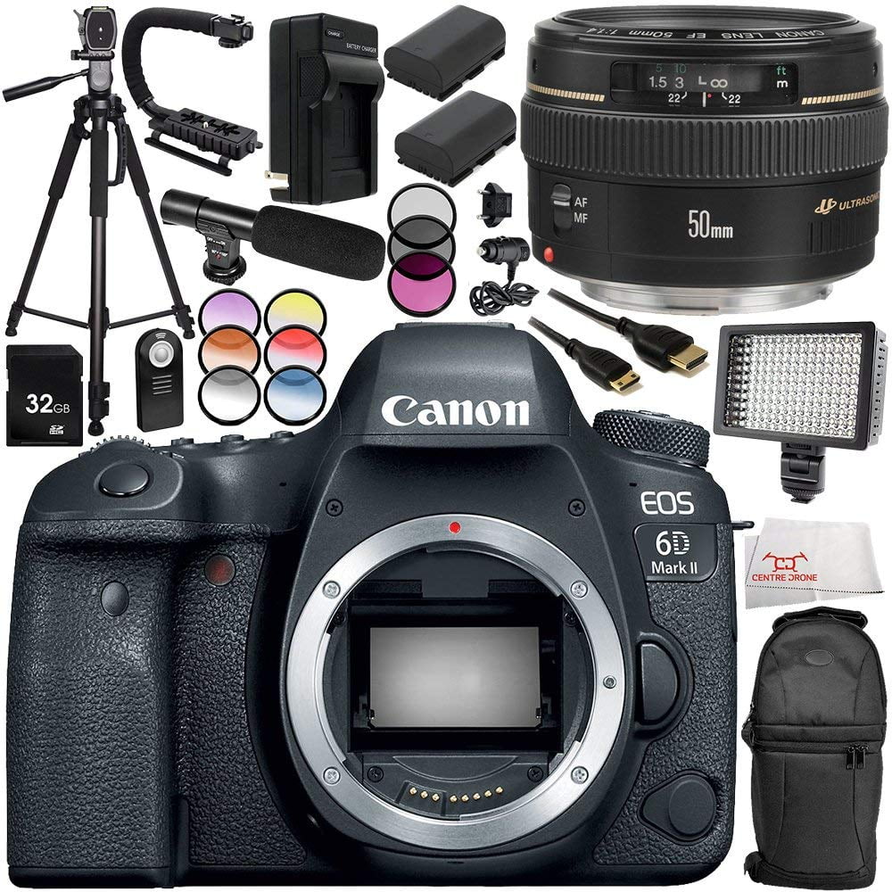 Canon EOS 6D Mark II DSLR Camera with Canon EF 50mm f/1.4 USM Lens 16PC ...