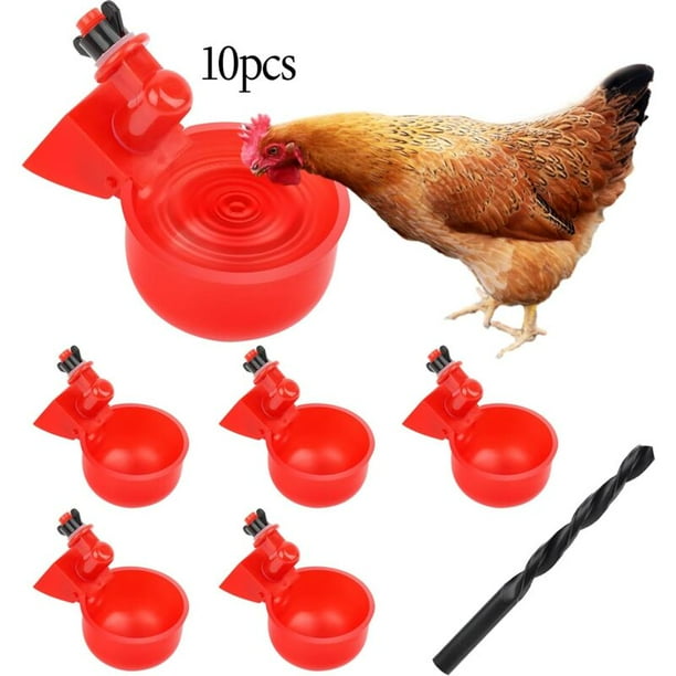 Bebedero para pollos, kit de bebedero automático de 10 piezas para bricolaje, bebedero ...