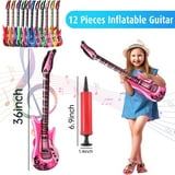 12 Pack Inflatable Guitar,36 Inch Rock Star Guitar Toy,Assorted Colors ...