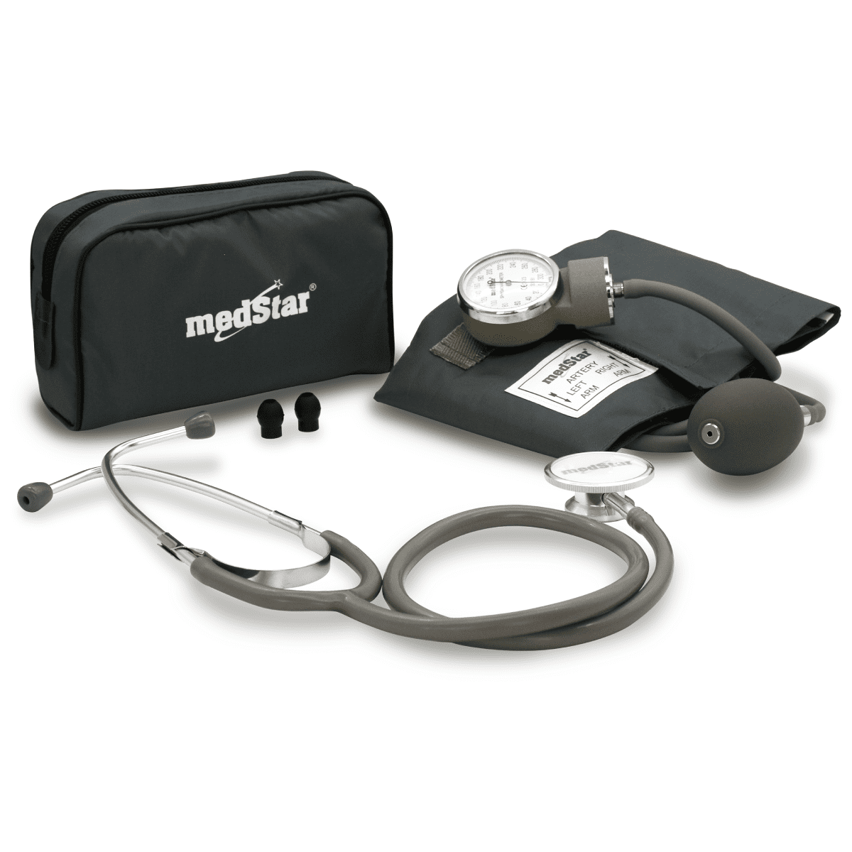 Esfigmomanómetro Aneroide Kit Estetoscopio Gris Medstar Medstar SLI-HS ...