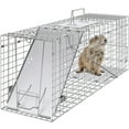 KFFKFF Live Capture Animal Trap 31" x 10" x 12", Galvanized Iron Live ...