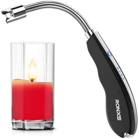 Lighter，Electric Arc Long Candle Lighter with LED Safety Switch, USB ...