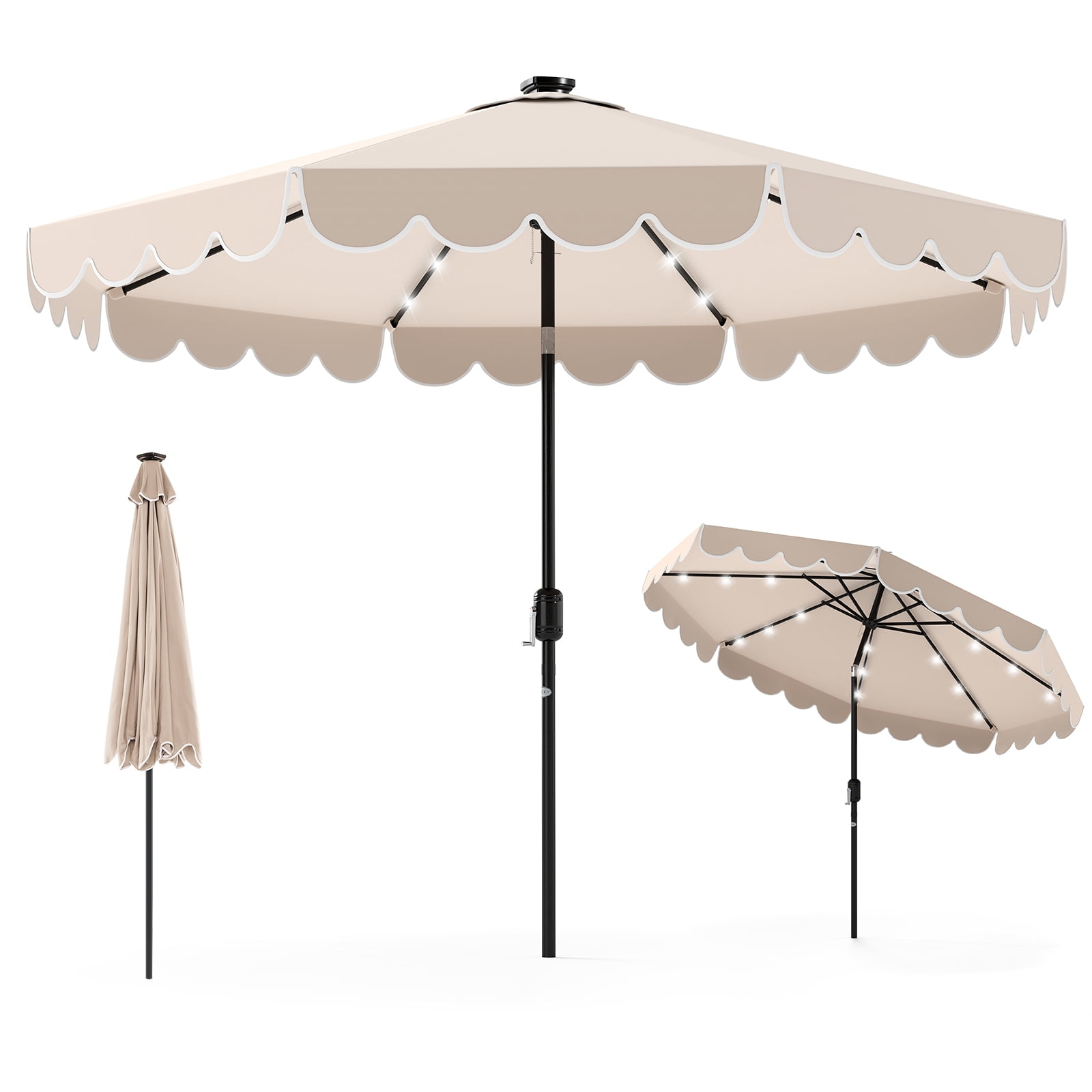 Click here for Gymax 9.3 Ft Solar Patio Umbrella W/ 32 Led Lights... prices