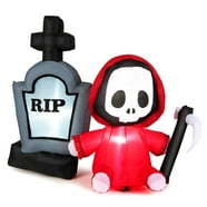 Lighted Tombstone Halloween Decoration - 36" - Black and Gray - Orange ...