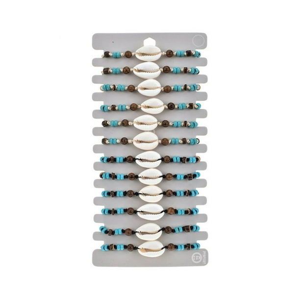 Green Pulseras de cuentas de estrella de mar de concha para mujer ...