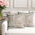 Barn Gate Pillow Covers Set of 2, Vintage Letters Beige Farmhouse Door ...