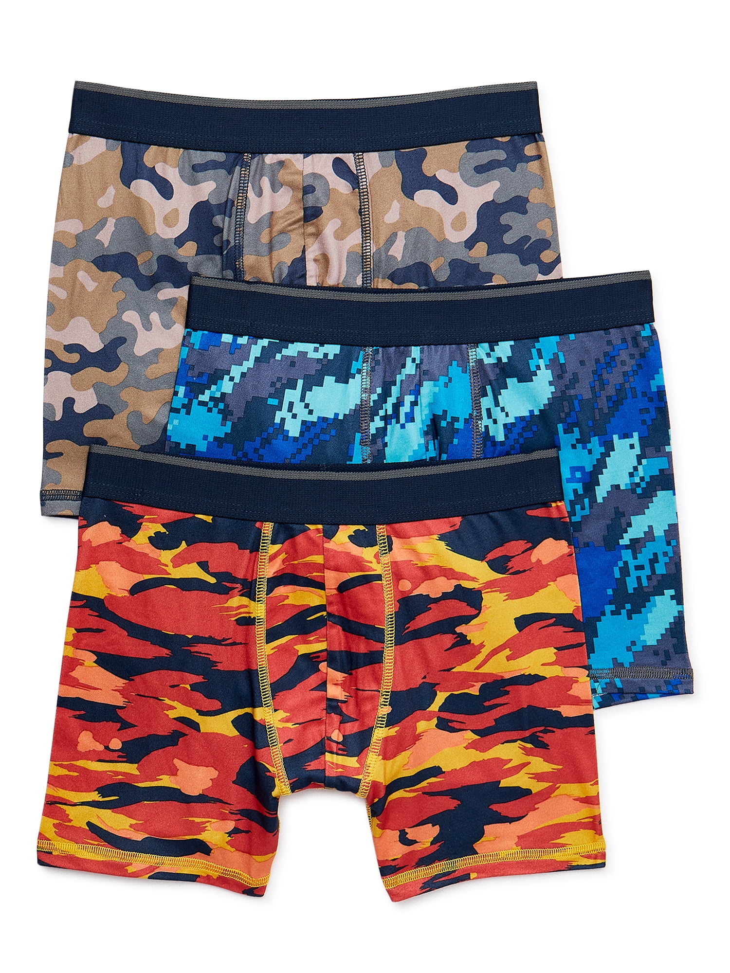 Wonder Nation Boys Boxer Brief Camo Underwear, 3-Pack, Sizes S-XL ...