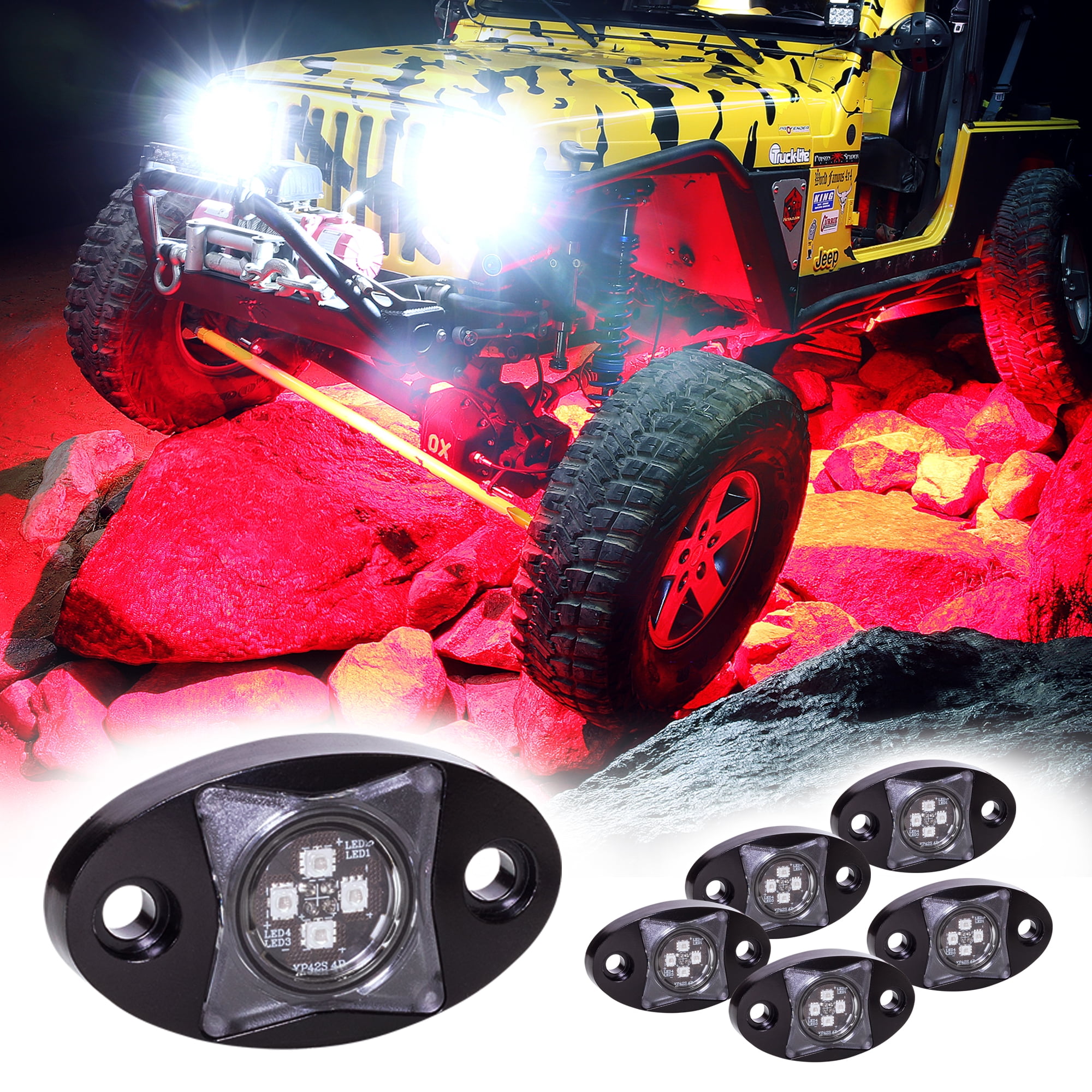AMBER LED Rock Light 4x4 4wd Offroad Truck ATV UTV LAMPHUS StarDust ...