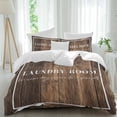 4 Piece Duvet Cover Set Queen, Laundry Room Words Soft Breathable ...