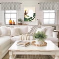 Beige Grid Window Valance for Kitchen, Modern Minimalist Classic White ...