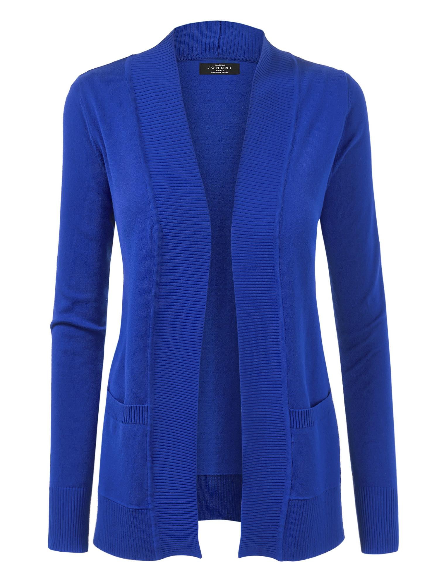 Made by Johnny Women's Women's Open Front Knit Cardigan S ROYAL_BLUE ...