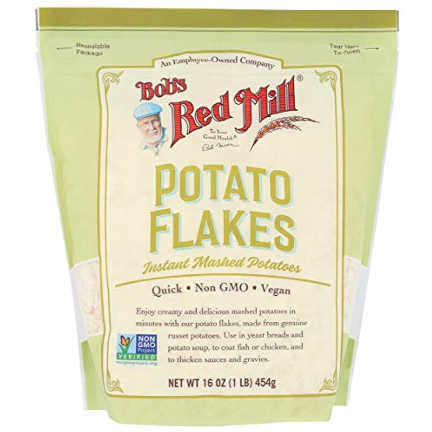 Bobs Red Mill Instant Mashed Potatoes Creamy Potato Flakes, 16-Ounce ...