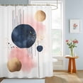 Bathroom Shower Curtain Bohemian Art Color Block Line Waterproof Shower ...
