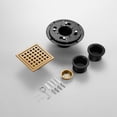 Shower Drain, Brushed Gold 4 inch Shower Floor Square Drain with Flange ...