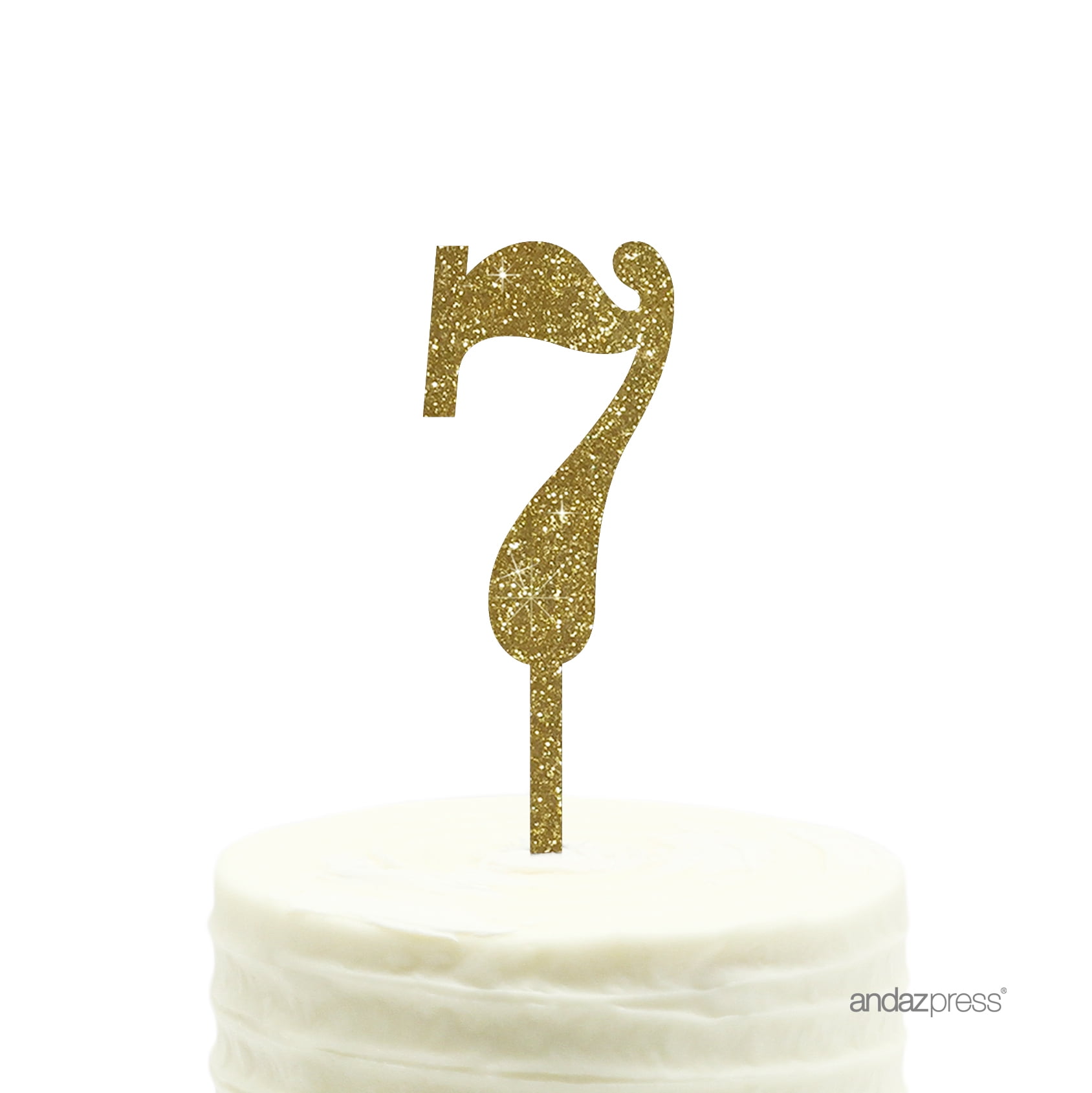 Gold Glitter Number 7 Acrylic Birthday Cake Topper - Walmart.com